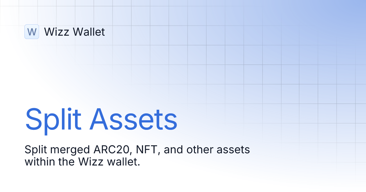 Split Assets | Wizz Wallet